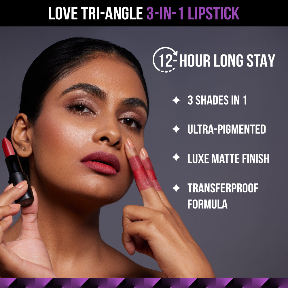 Staze Love Tri-Angle 3 in 1 Lipstick - Bullet Matte Lipstick – Staze Beauty