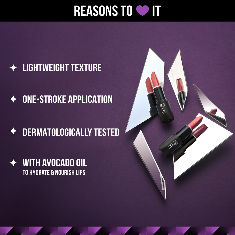 Staze Love Tri-Angle 3 in 1 Lipstick - Bullet Matte Lipstick – Staze Beauty