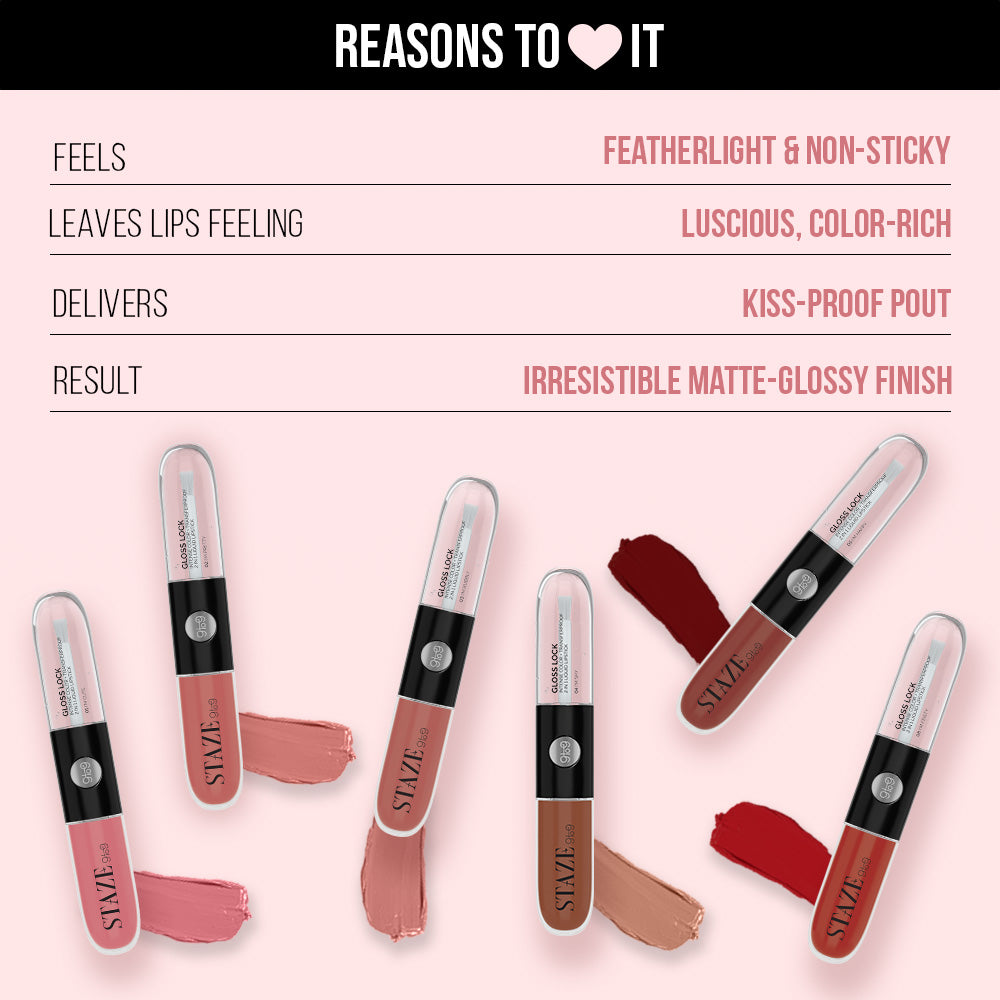 Gloss Lock 2-in-1 Liquid Lipstick - 06 I'm Feisty – Staze Beauty